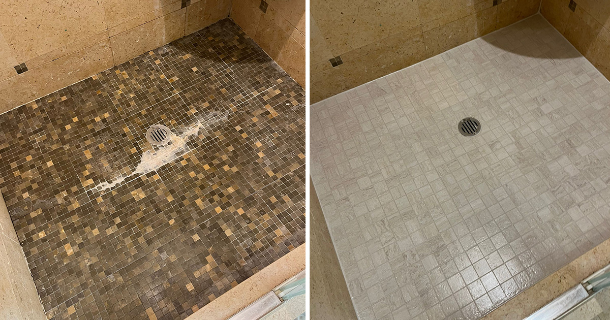 This Shower Floor Shows the Quality of Our Hard Surface Restoration ...